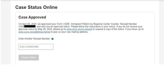 ALC 83号乡村项目第8位投资人I-526E零补件获批！-美国国际项目咨询集团有限公司北京代表处