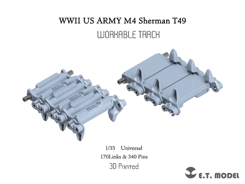 P35-084 WWII US ARMY M4 Sherman T49 Workable Track(3D Printed)-企业官网