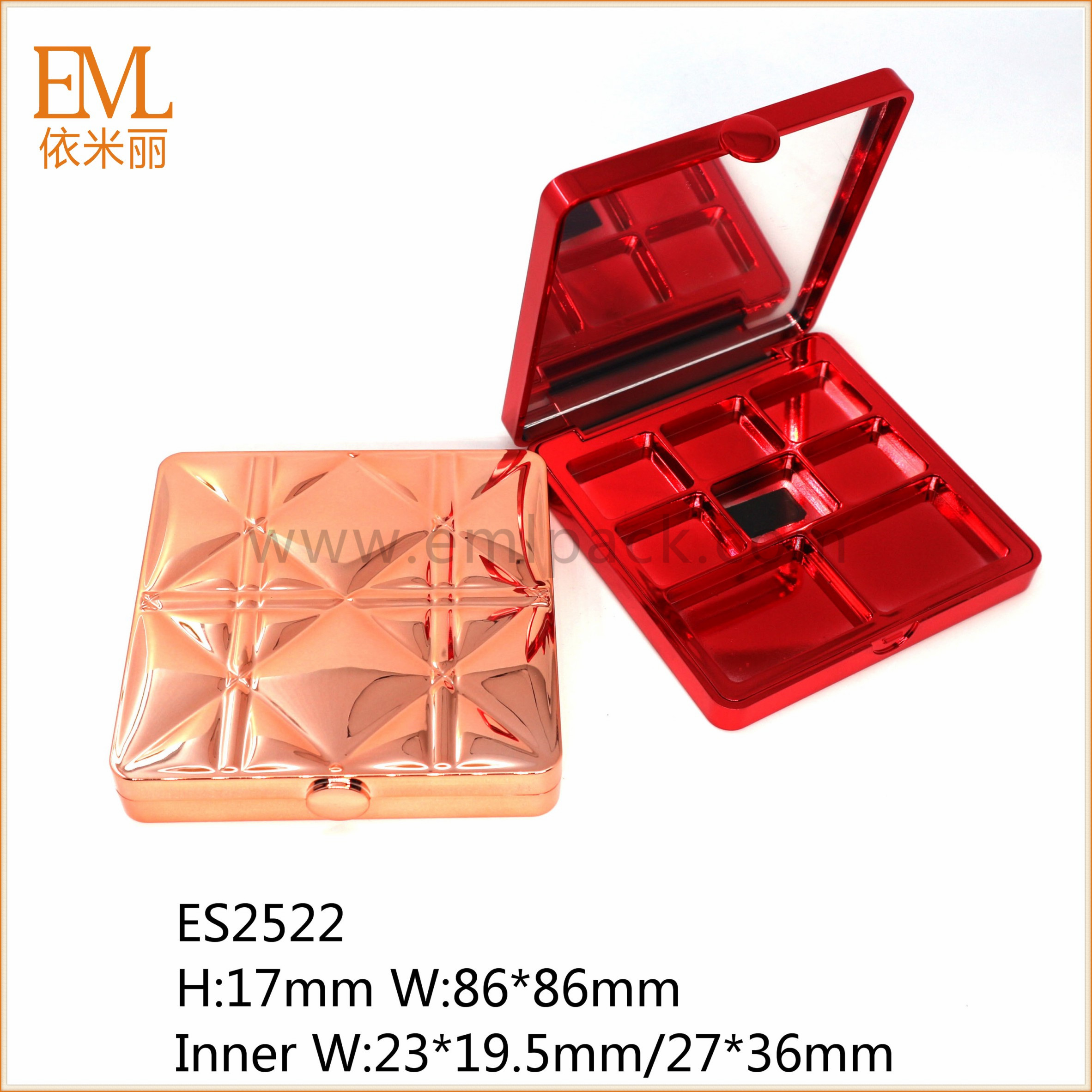 Square blusher case 8 colors eyeshadow case with mirror ES2522-