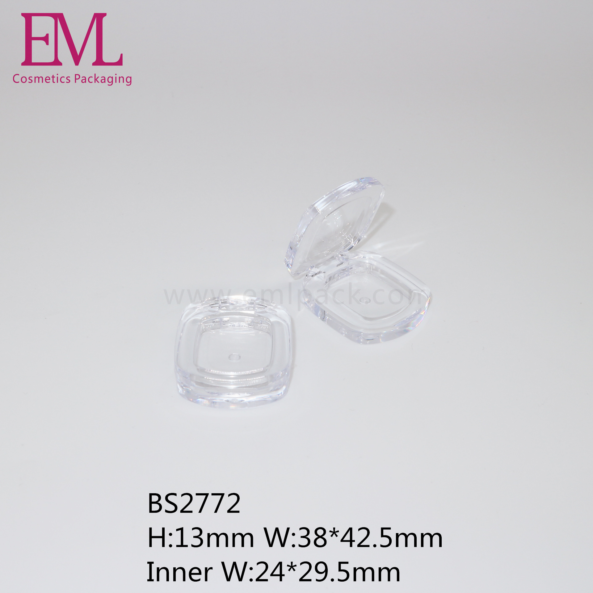 Mini single blusher case transparent square blusher case BS2772-