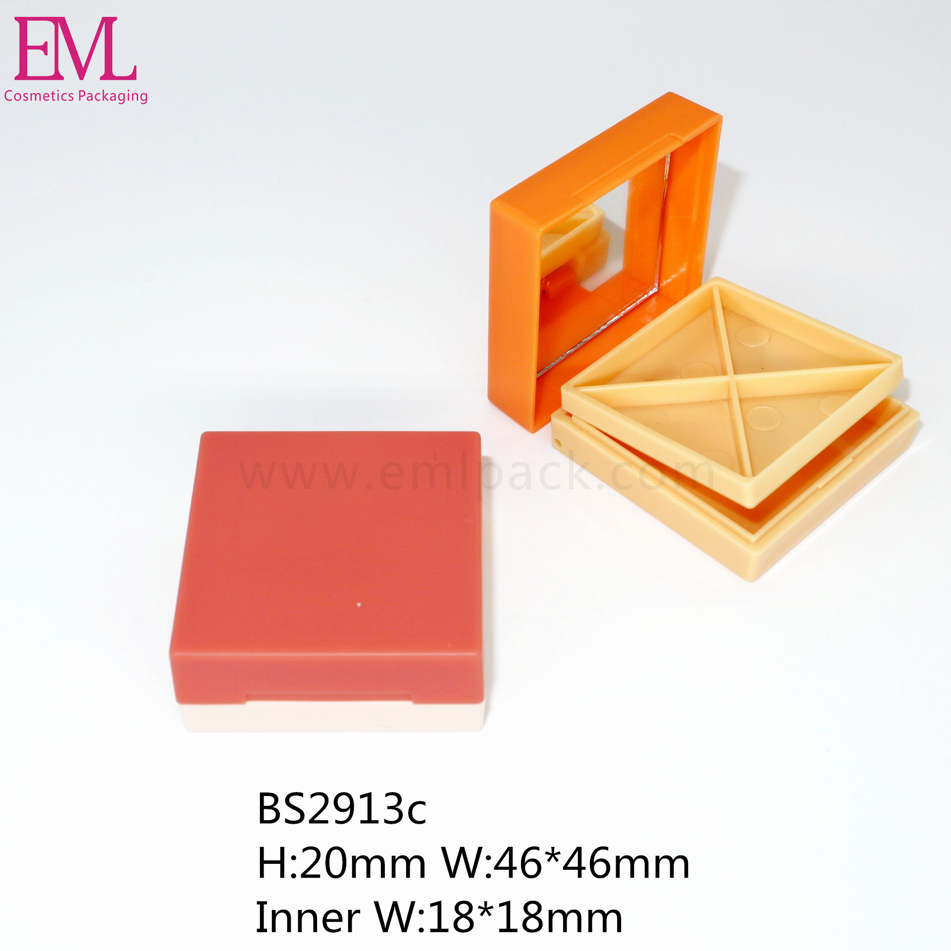 EML packing empty square mini eyeshadow with window custom four colour ...