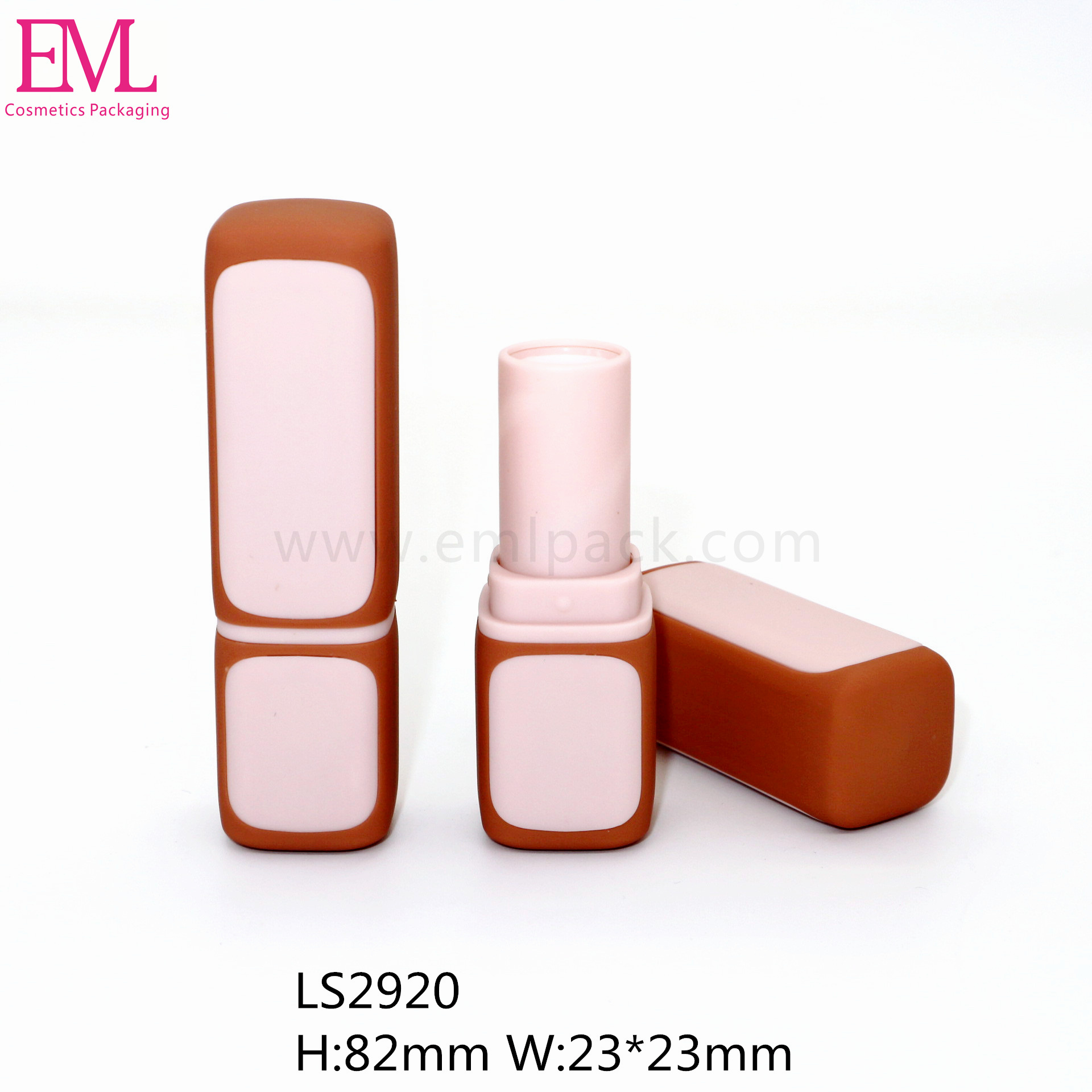 Emily packing custom square lipstick case with middle ring black color ...