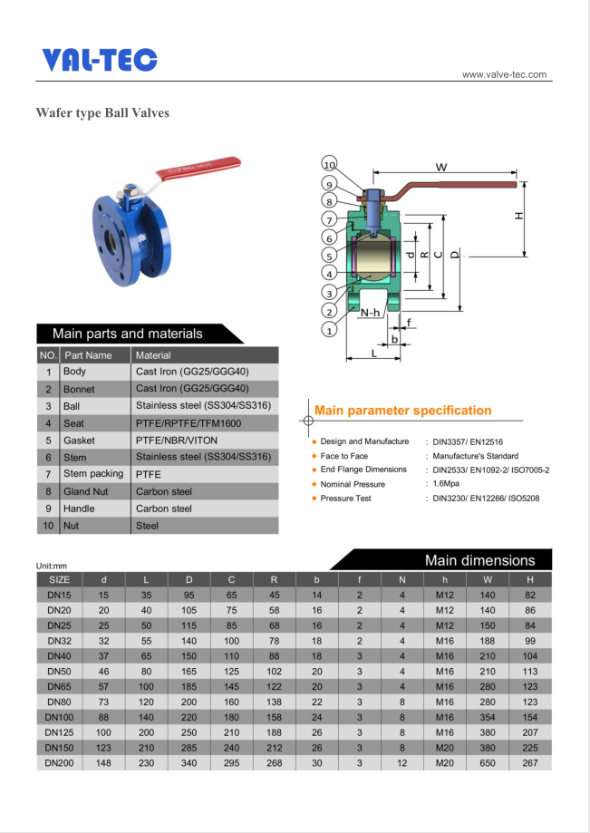 Wafer type ball valves-HEFEI VAL-TEC FLUID TECHNOLOGY CO., LTD.