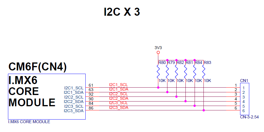 CM6F核心板--3路I2C的参考硬件设计-赛普盛科技