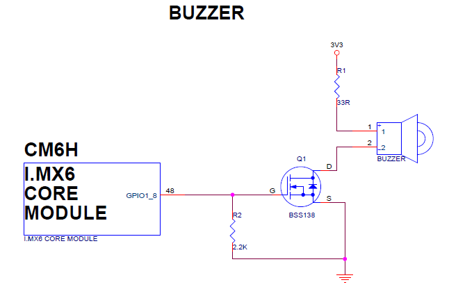 CM6H核心板--BUZZER的参考硬件设计-赛普盛科技