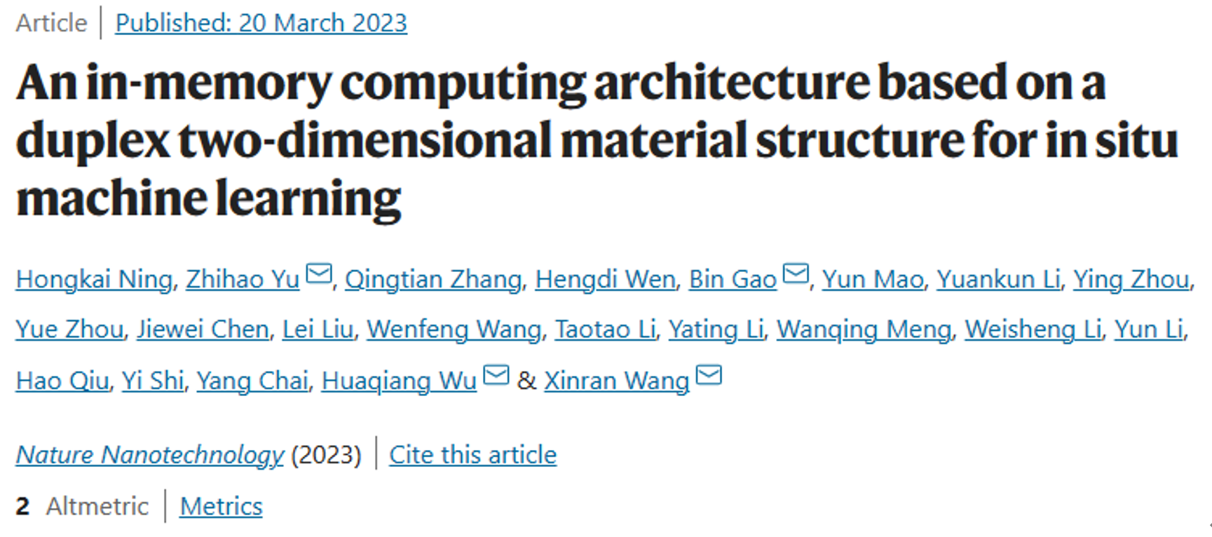 祝贺我司多位核心用户近期在《Nature》及其子刊上线研究大作，在二维铁磁材料、范德华集成、二维及硅基晶体管等领域获得重大突破！-企业官网