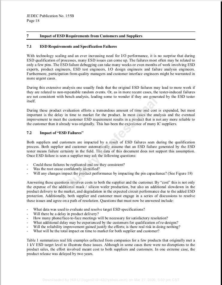 芯片ESD_HBM保护标准怎么定-JEP155B recommended ESD target level for HBM-伟芯科技（绍兴）有限公司