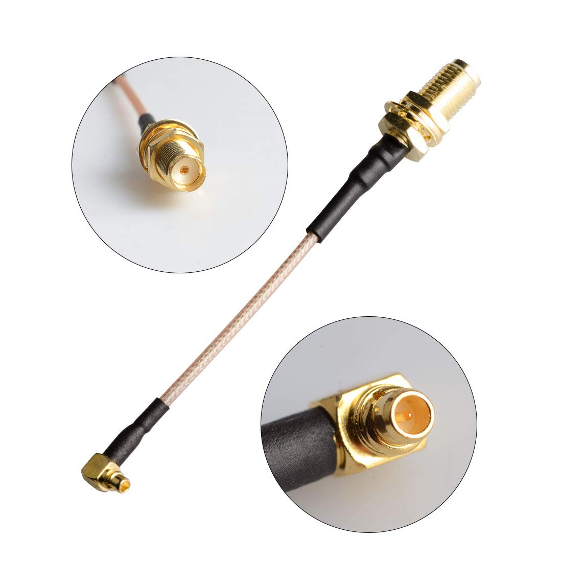 RF RG316 Pigtail SMA Female Antenna Connector to Right Angle MMCX Male Coaxial Cable-圣康发展有限公司