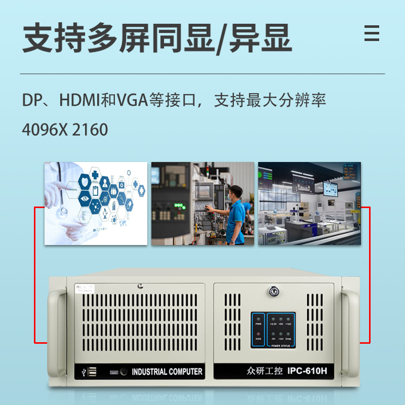 众研工控机 4U上架式 型号：IPC-610H 【酷睿13代】-众研工控
