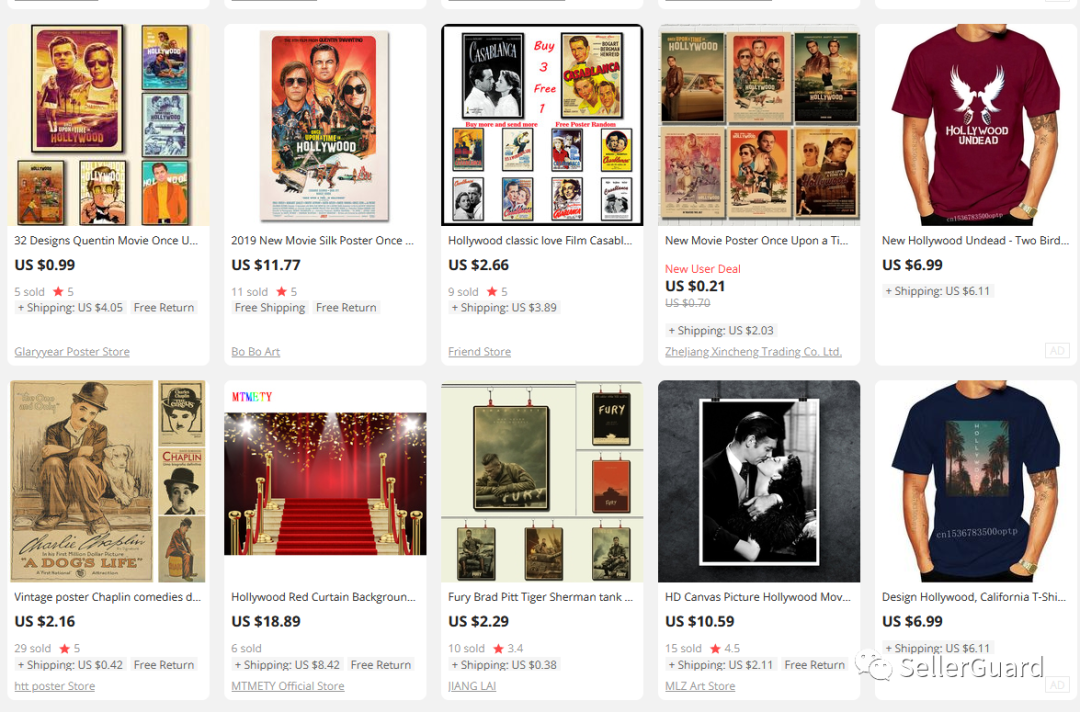 Hollywood-好莱坞维权！亚马逊刊登链接高达3万！已开始冻结！-SellerGuard,为您的电商生意排忧解难！