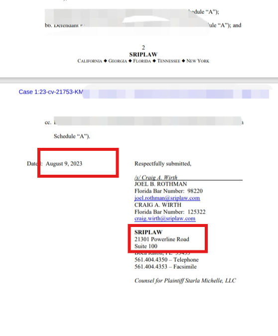 Sriplaw律所近期案件撤诉书【持续更新】-SellerGuard,为您的电商生意排忧解难！