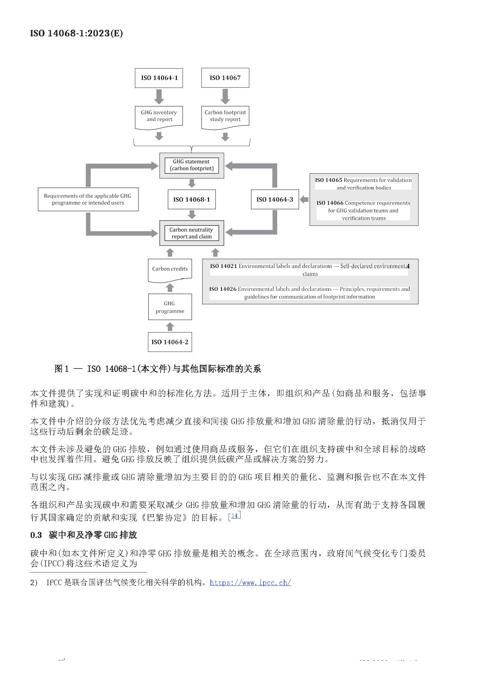 国际碳中和标准：ISO 14068-1 碳中和（气候变化管理-向净零过度）-深圳碳中和生物燃气股份有限公司