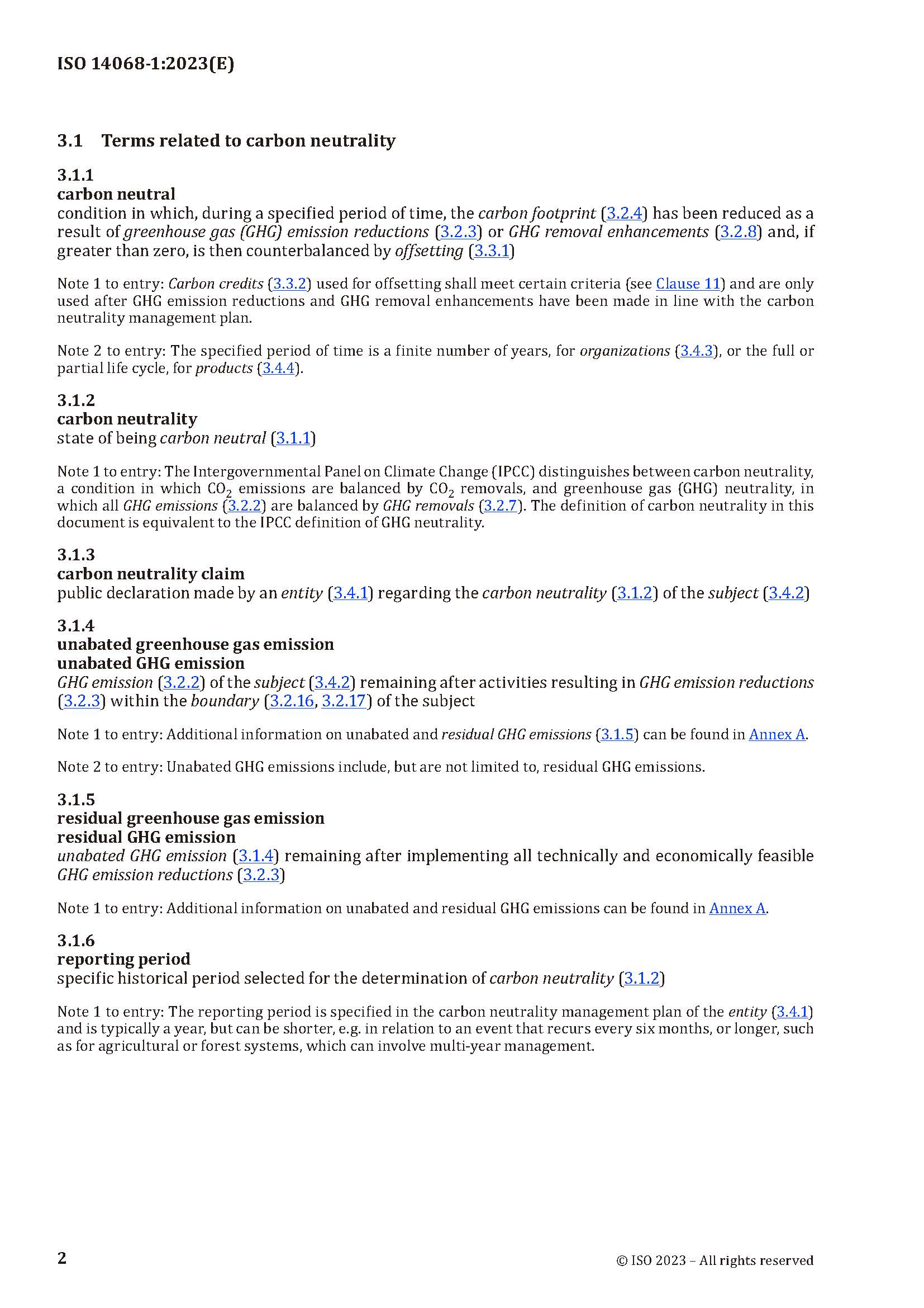 国际碳中和标准：ISO 14068-1 碳中和（气候变化管理-向净零过度）-深圳碳中和生物燃气股份有限公司