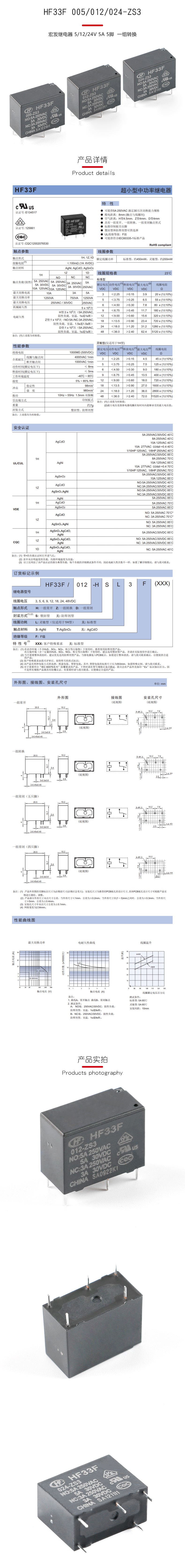 宏发/HF33F/024-ZS3-79561-深圳优信电子科技有限公司