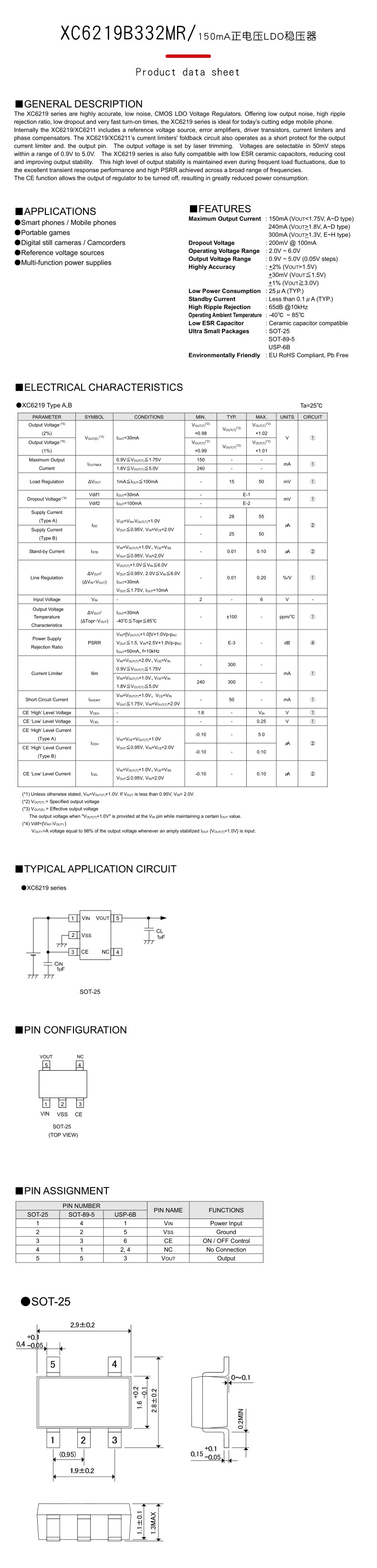 TOREX/XC6219B332MR/SOT-23-63553-深圳优信电子科技有限公司