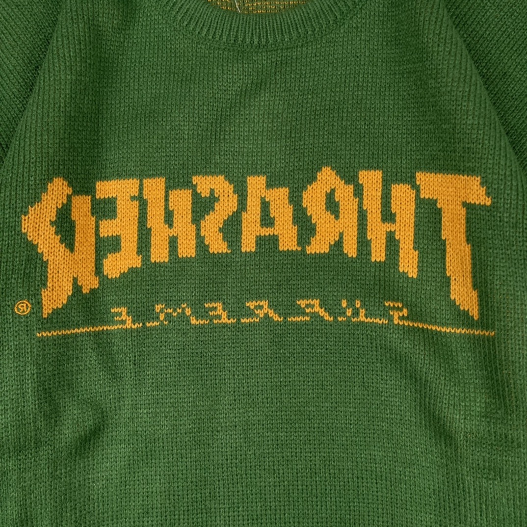 Supreme x Thrasher联名 21Fw 反转字母提花圆领毛衣 -GDF档口-潮流干货