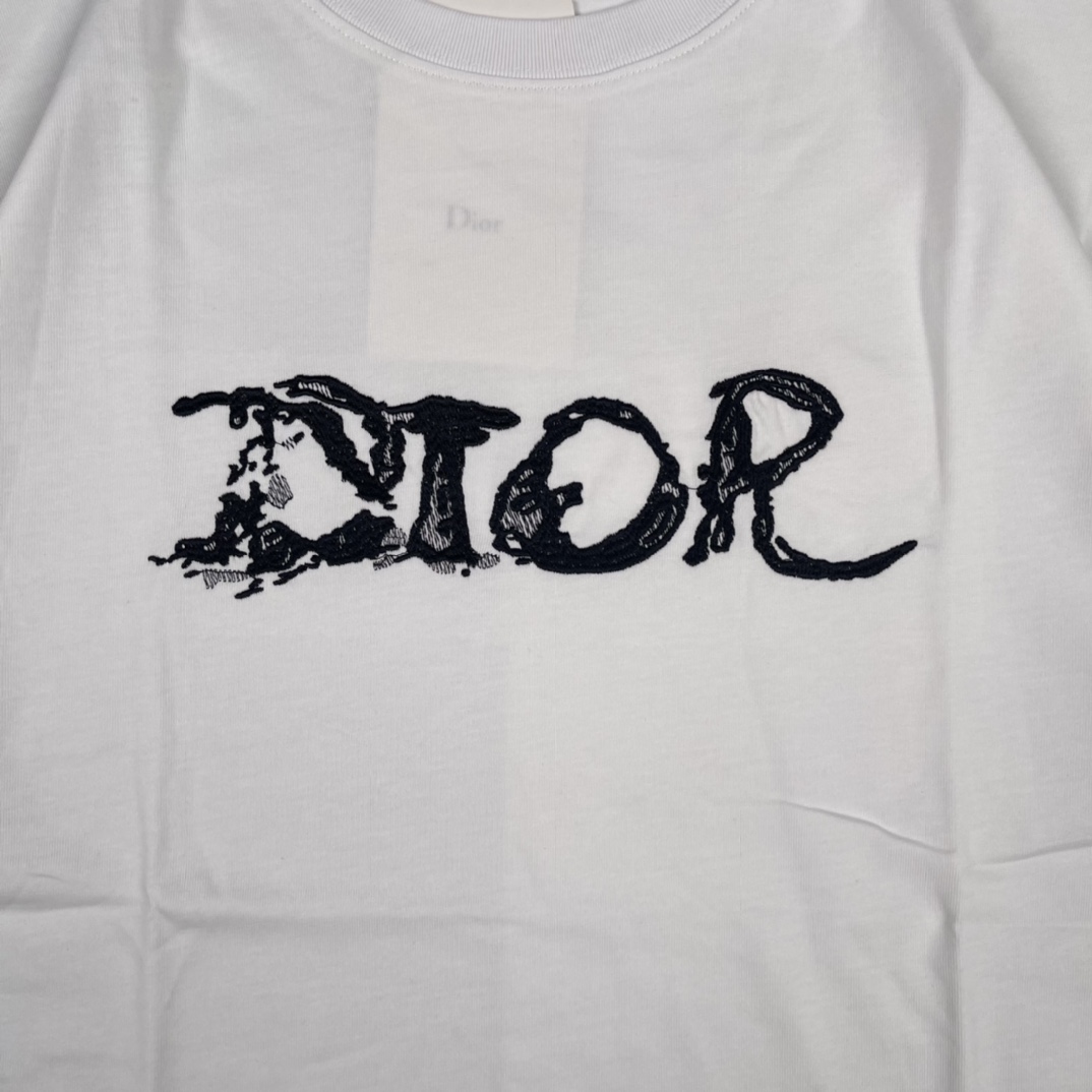 Dior/迪奥 22ss 云朵字母刺绣短袖 上架两色-GDF档口-潮流干货