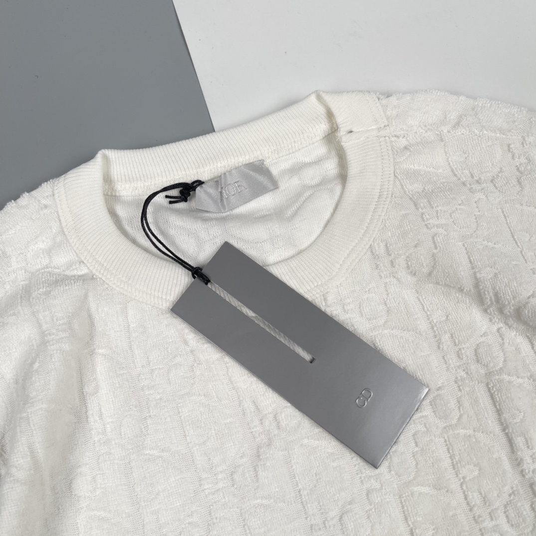 Dior/迪奥 22ss Oblique暗纹老花毛巾提花短袖-GDF档口-潮流干货