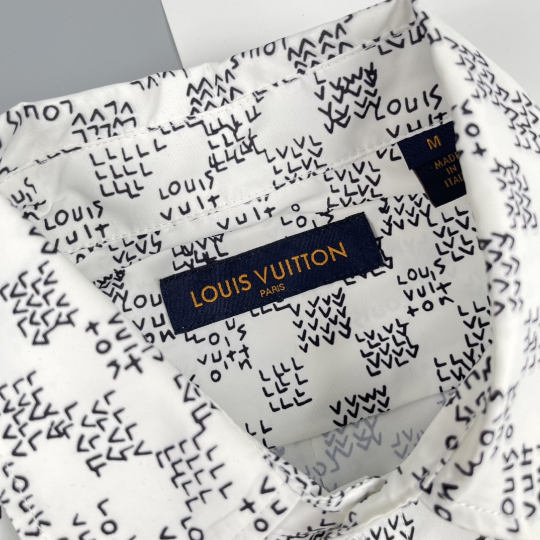 1v 22ss Damier零星散落印花长袖衬衫-GDF档口-潮流干货