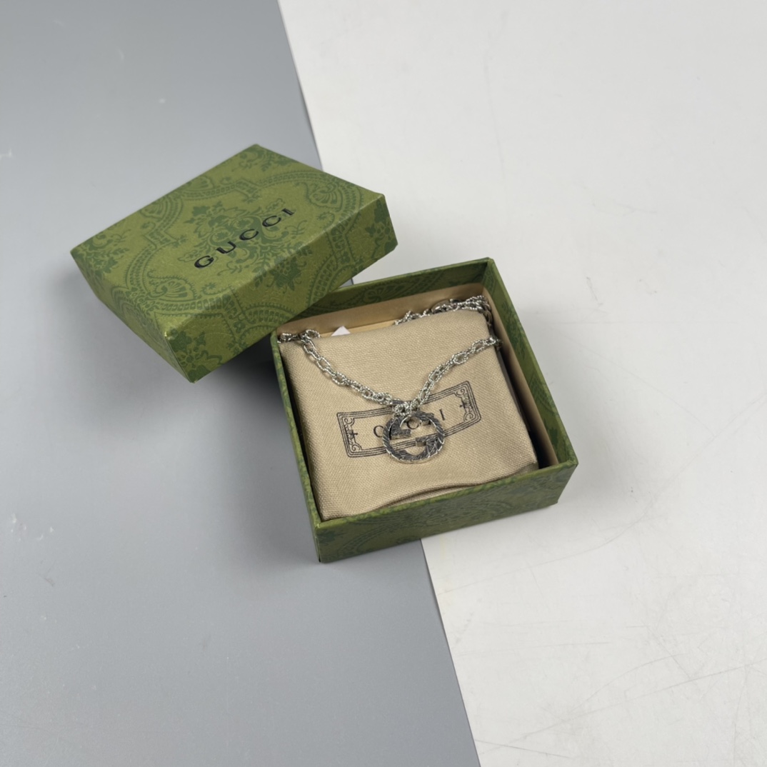 Gucci/古驰 22ss Interlocking织纹双G项链-GDF档口-潮流干货