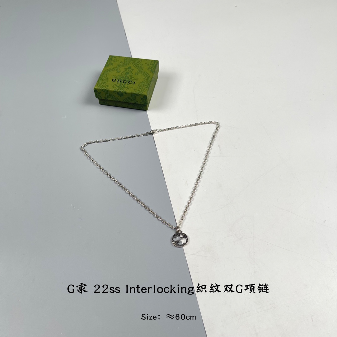 Gucci/古驰 22ss Interlocking织纹双G项链-GDF档口-潮流干货