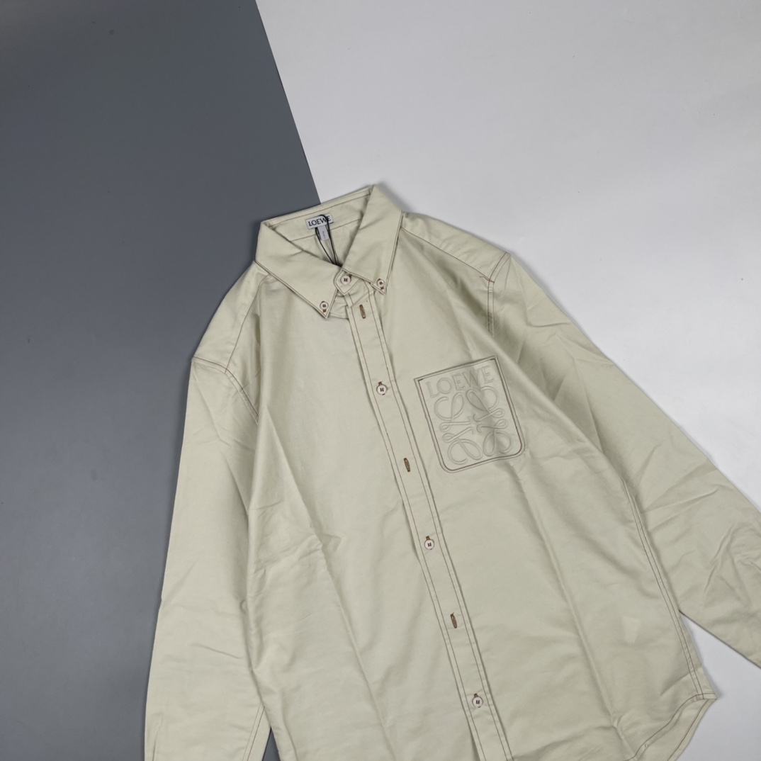 Loewe/罗意威 22Fw 口袋花标刺绣长袖衬衫外套-GDF档口-潮流干货