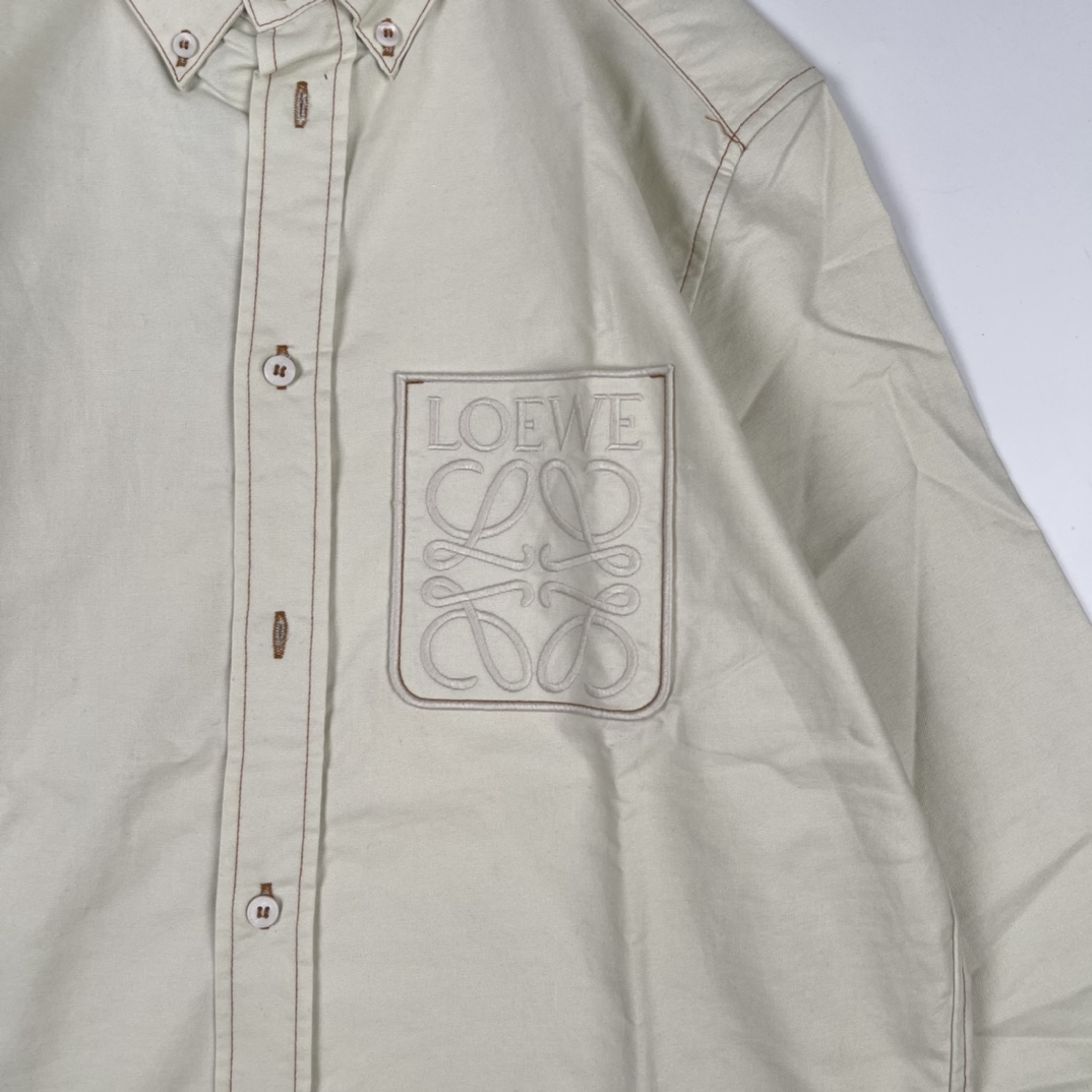 Loewe/罗意威 22Fw 口袋花标刺绣长袖衬衫外套-GDF档口-潮流干货