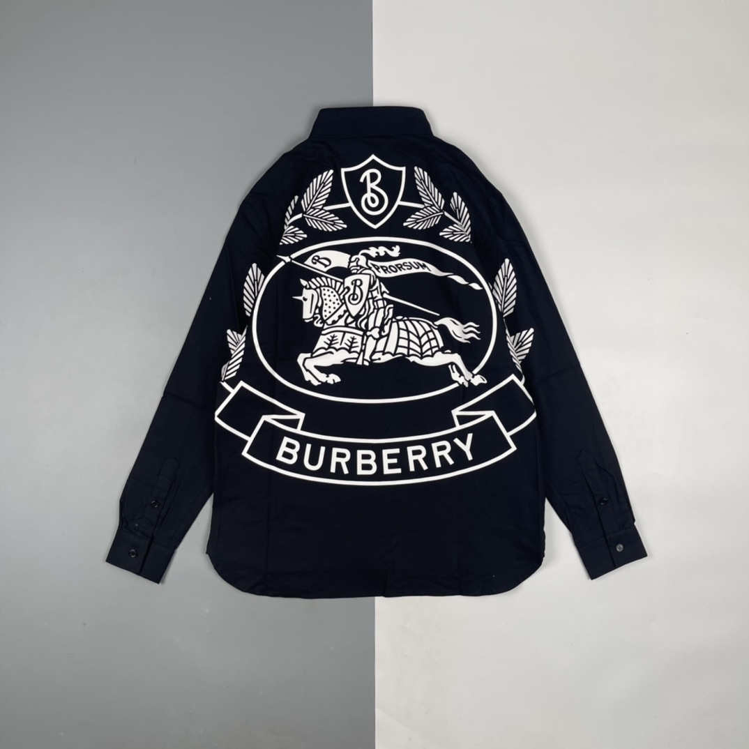 P240 Burberry/博柏利 22Fw 骑士战马印花长袖衬衫-GDF档口-潮流干货