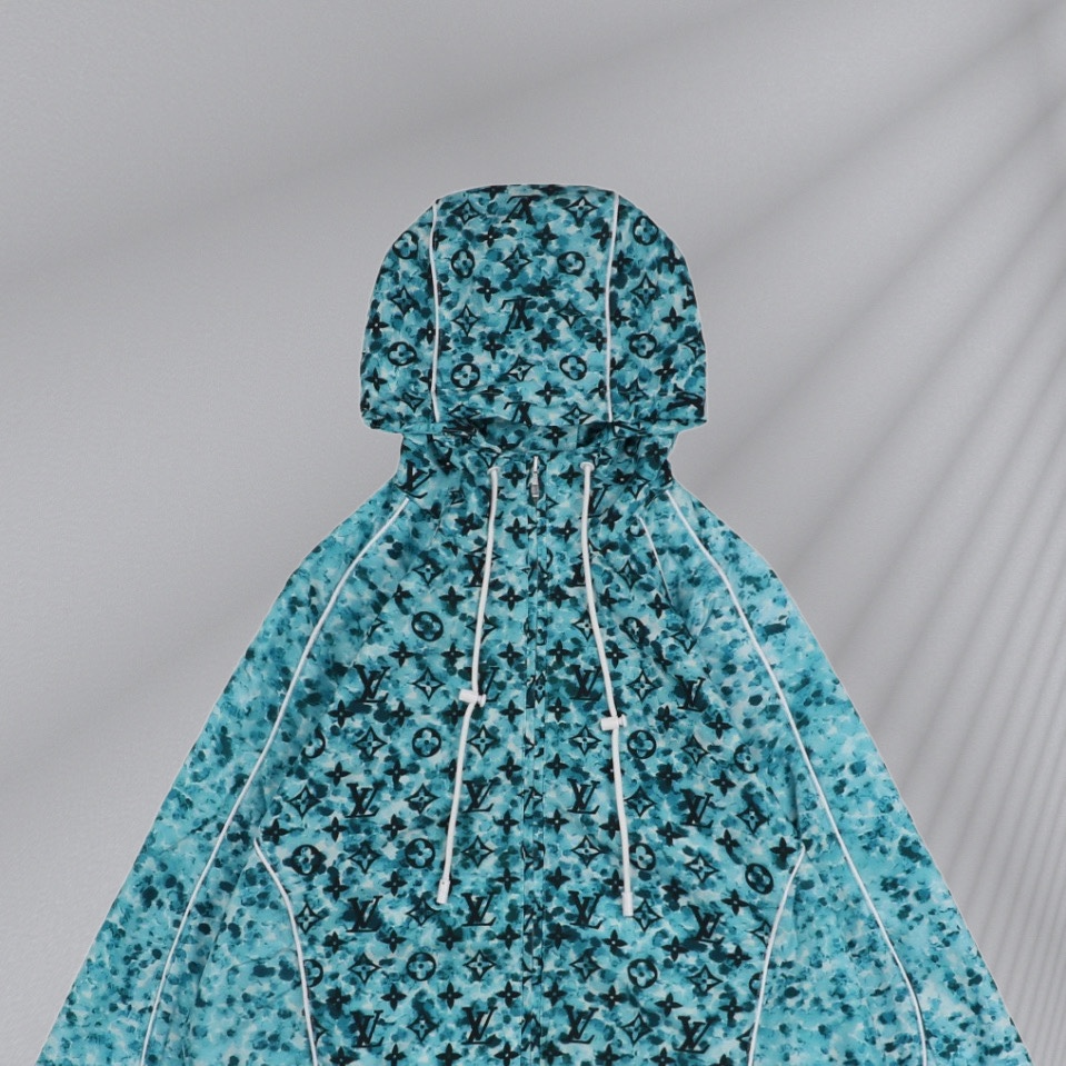 lv 23ss 绿色繁复老花印花连帽外套-GDF档口-潮流干货