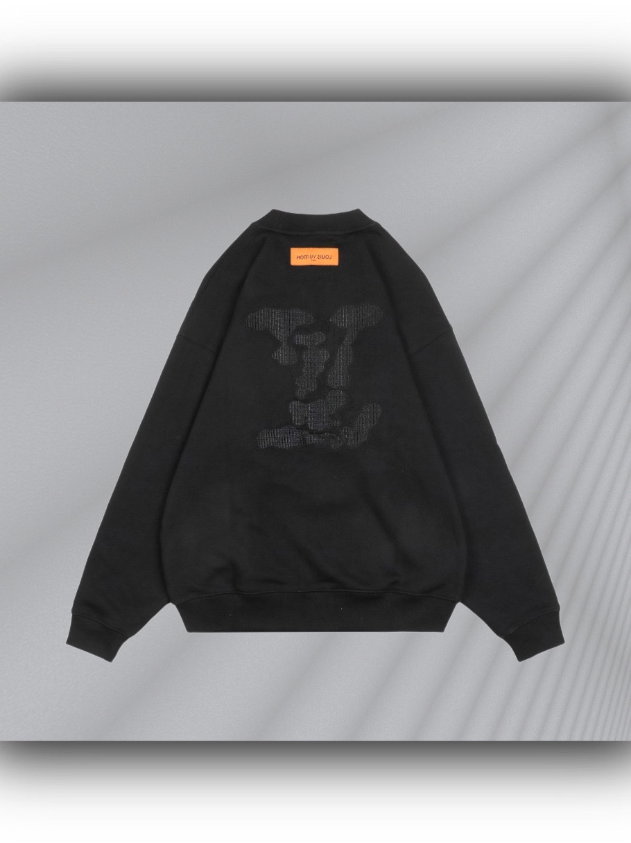 LV 23Fw 镂空老花字母刺绣圆领卫衣-GDF档口-潮流干货