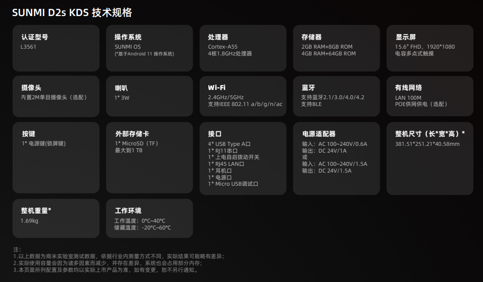 商米 SUNMI D2s KDS 厨房显示系统-太原市思伟科技有限公司