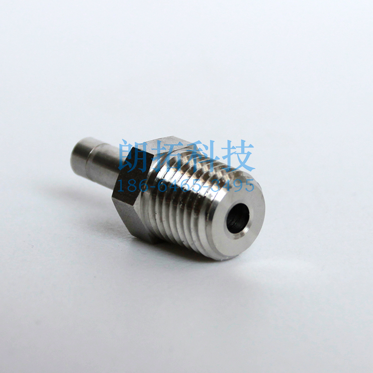 316L不锈钢直通卡套 终端接头1 /4NPT转接头-实验室气体管道工程 -朗拓科技
